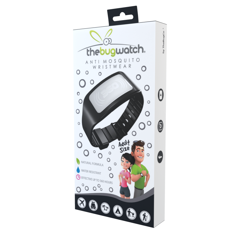 Bug Watch | Anti Mosquito Repellent Watch | Adults (Black)